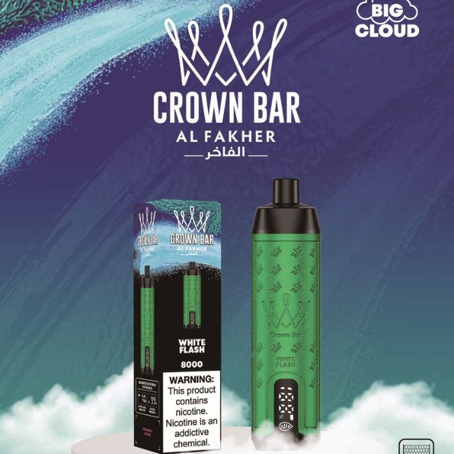 CROWN BAR BY AL FAKHER 5% DISPOSABLE (180ML) 8000 PUFFS 10CT/ BOX ...