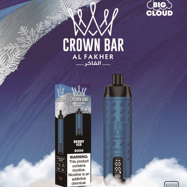 CROWN BAR BY AL FAKHER 5% DISPOSABLE (180ML) 8000 PUFFS 10CT/ BOX ...